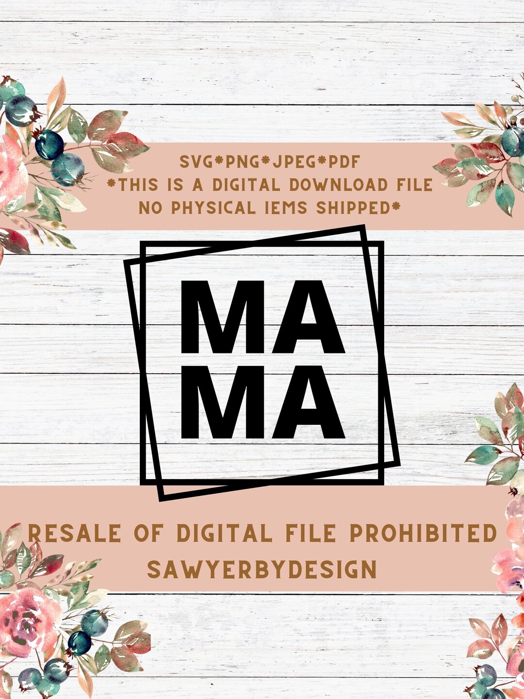Mama Frame SVG - Mama Square SVG - Mama Box Cut File - Digital Download ...