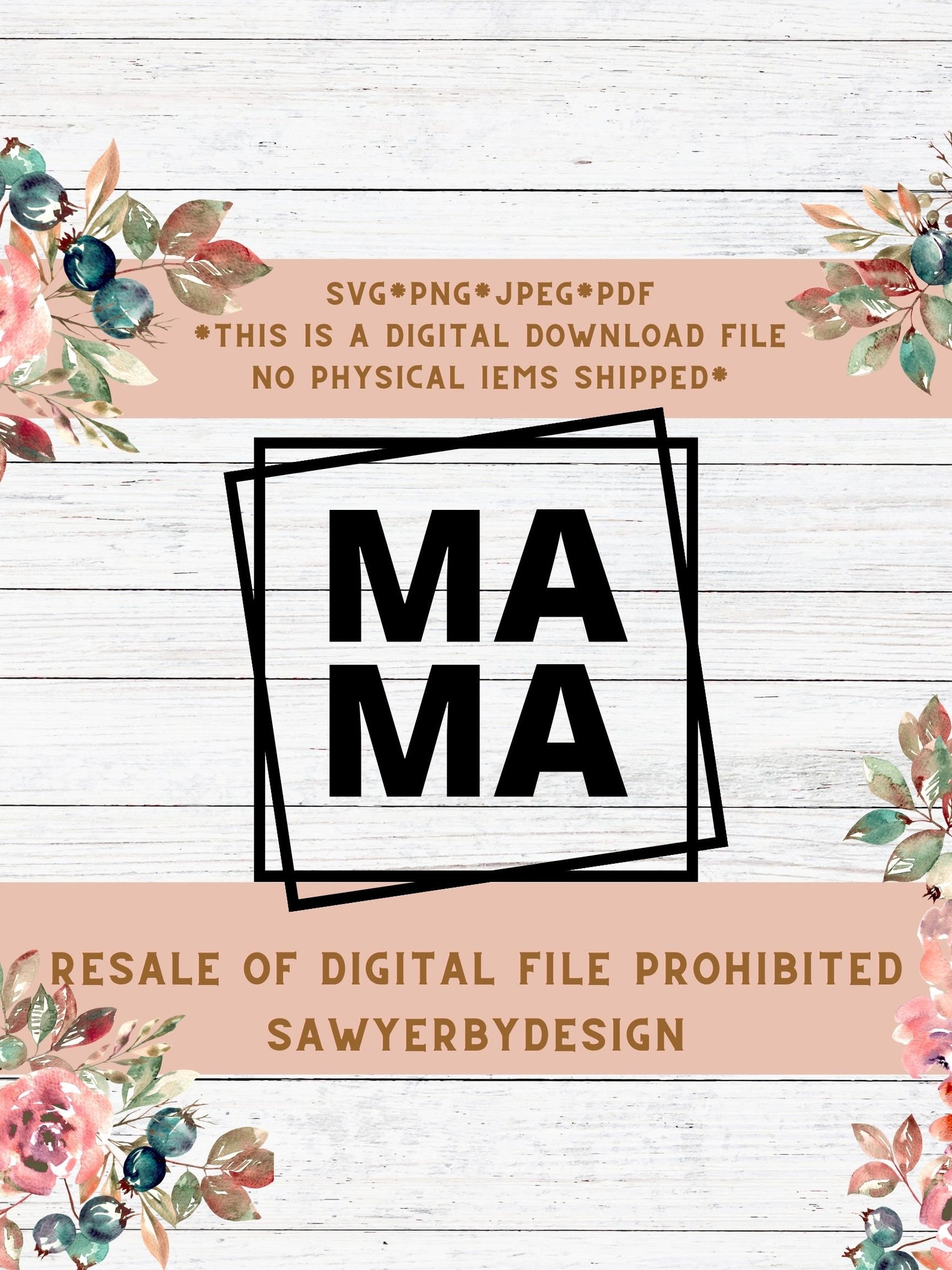 Mama Frame SVG Mama Square SVG Mama Box Cut File Digital - Etsy