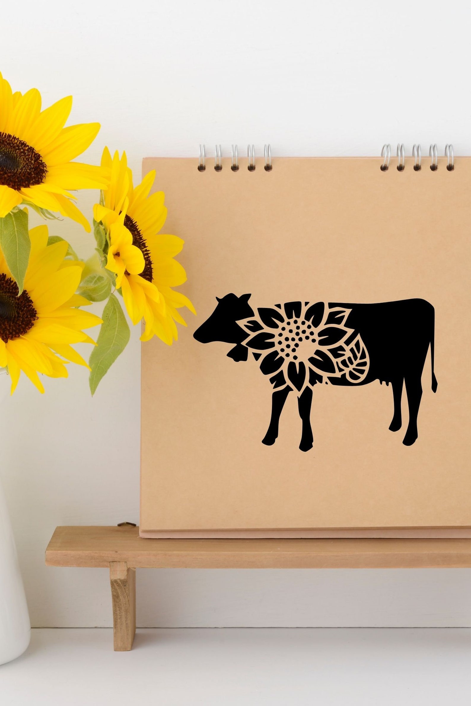 Sunflower COW Sunflower SVG Animal Farm Cow Svg Cow Art Heifer Prints ...