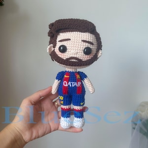Lionel Messi Barcelona Crochet Doll Messi Amigurumi Doll - Etsy México