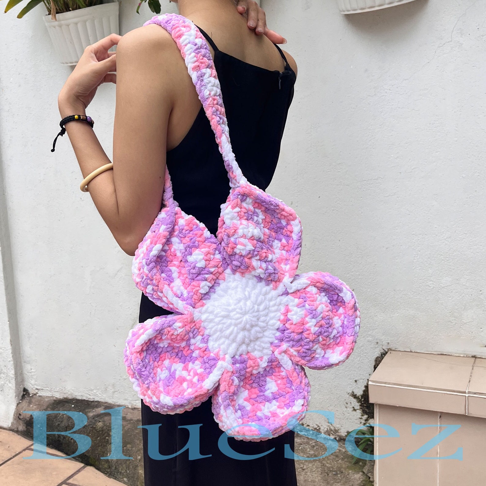 Daisy Flower Shoulder Bag - Handmade Crochet Bag, Cute Daisy Bag ...