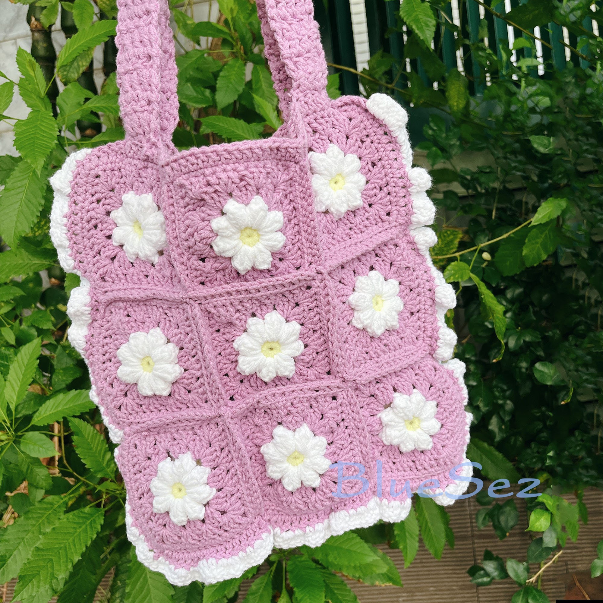 Cute Floral Tote Bag - Flower Tote Bag, Daisy Bag, Retro Tote, Shoulder ...