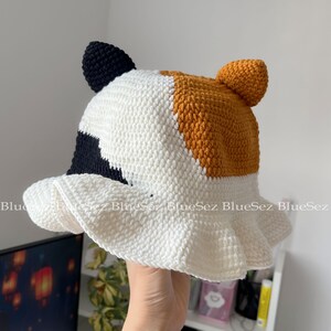 Crochet Cat Bucket Hat - Cat Ear Bucket Hat, Animal Bucket Hat, Bucket ...