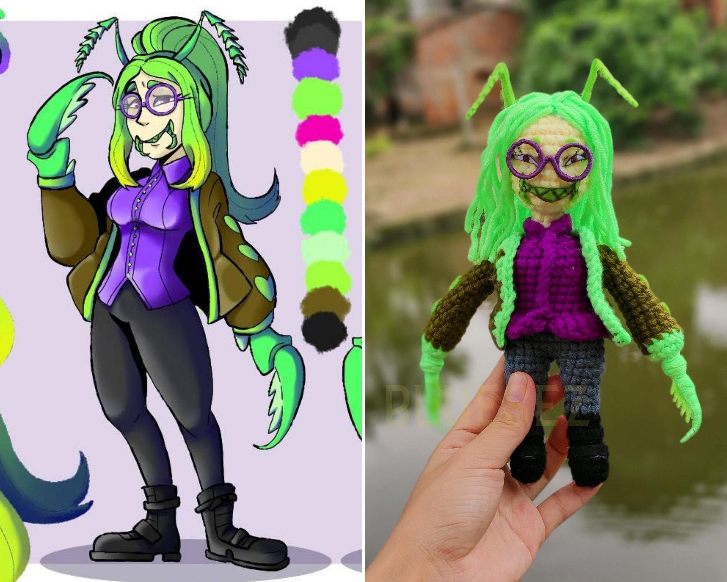 Custom Plush From Drawing Custom Crochet Doll Commission - Etsy