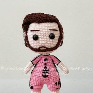 Lionel Messi Doll, Messi Miami Jersey Crochet Doll, Amigurumi Doll, the ...