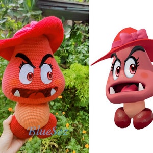 Goombette Inspired Crochet Doll - Goomba Plush Toy, Super Mario Crochet ...