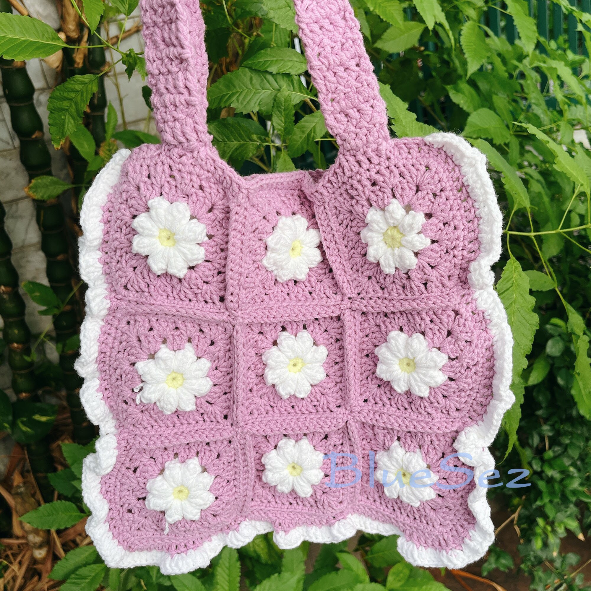 Cute Floral Tote Bag - Flower Tote Bag, Daisy Bag, Retro Tote, Shoulder ...