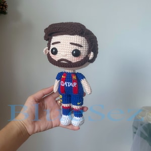 Lionel Messi Barcelona Crochet Doll Messi Amigurumi Doll - Etsy México