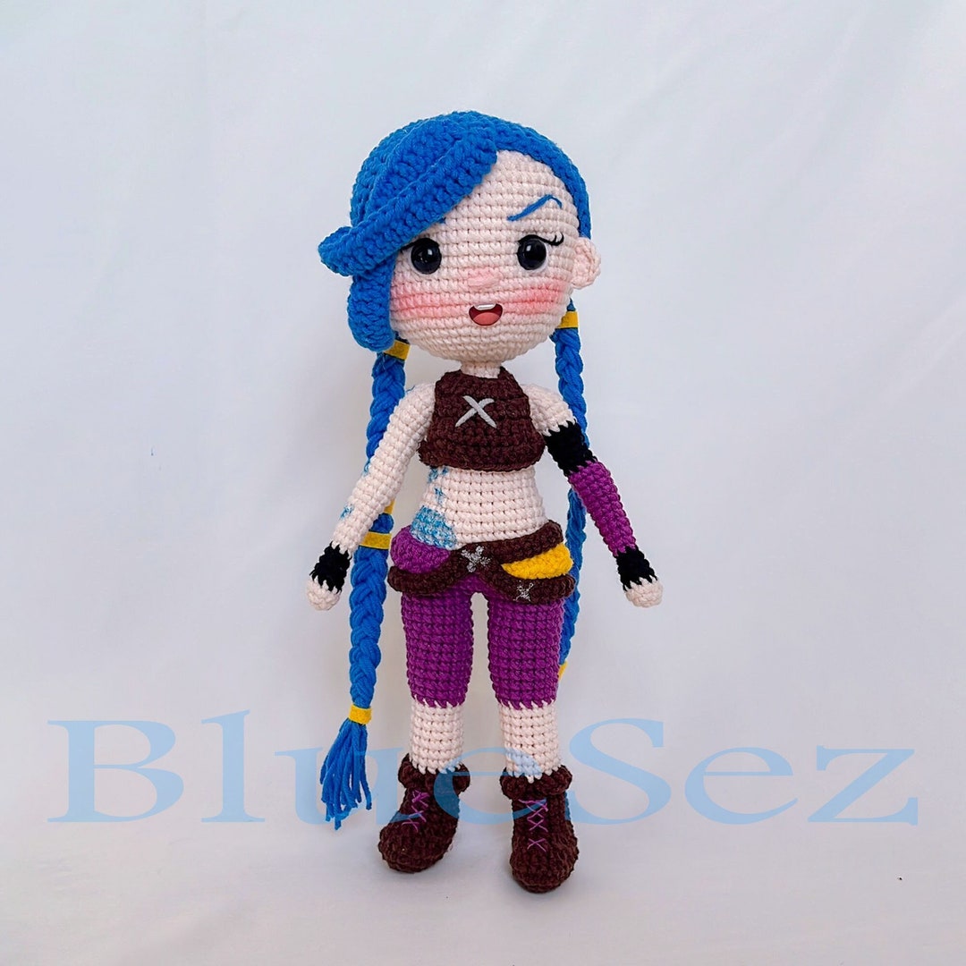 Jinx Acane Crochet Doll - Chibi Jinx Amigurumi, Crochet Anime League of ...