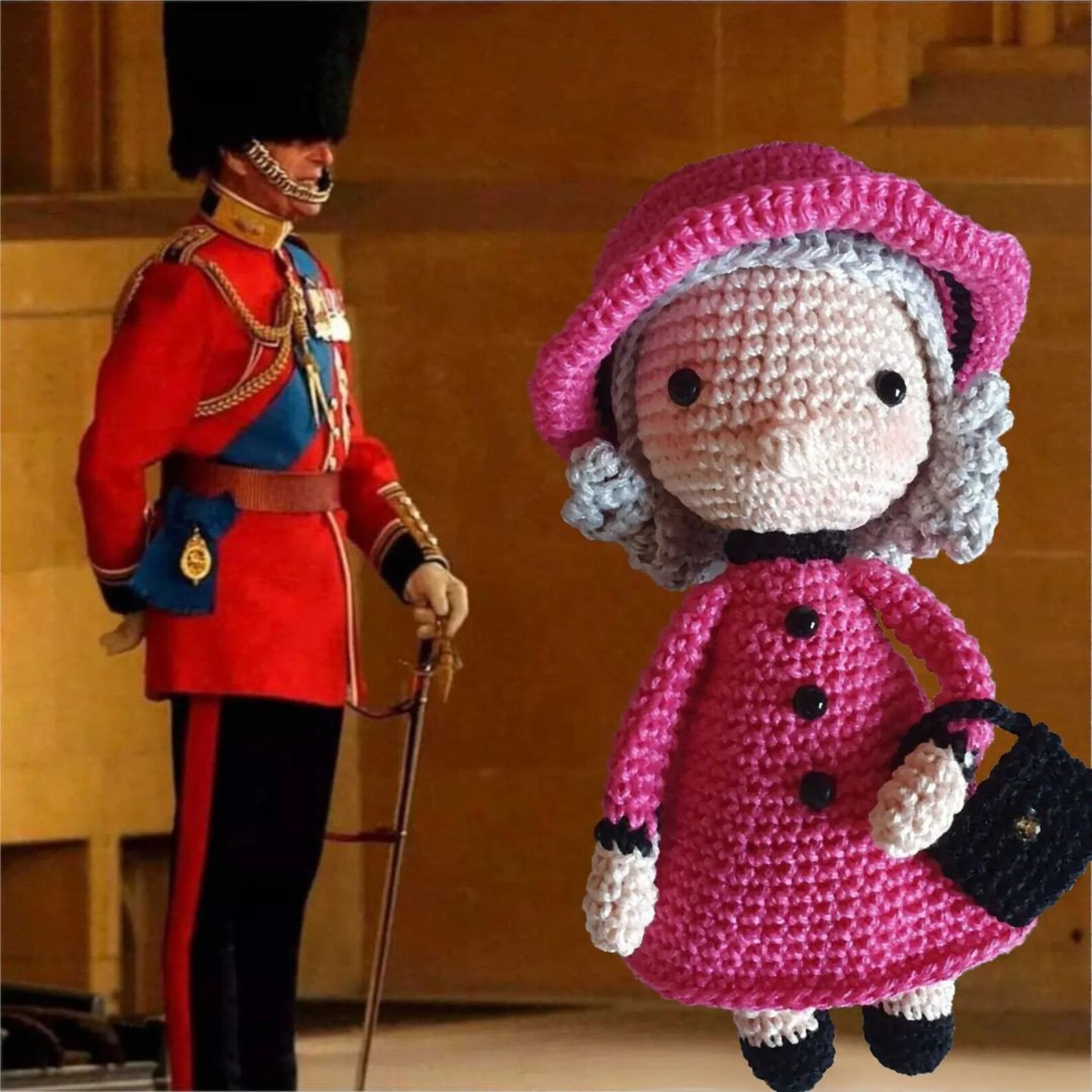 The Queen Crochet - Queen Elizabeth Crochet Doll, Amigurumi Doll, Queen ...