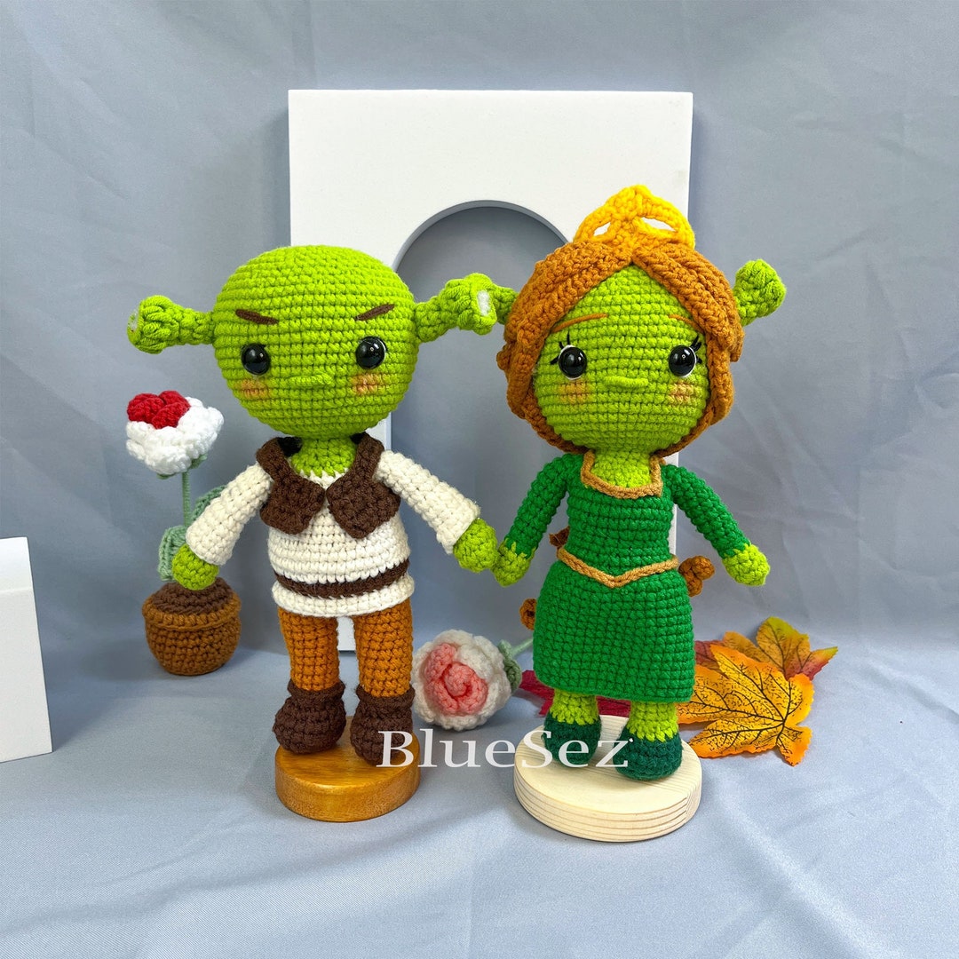 Shrek & Fiona Crochet Doll - Shrek Crochet Doll, Amigurumi Doll, Shrek ...