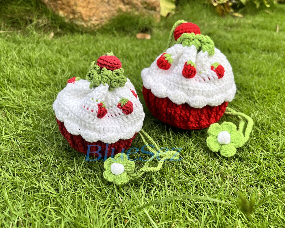 Strawberry Crochet Pouch Fruit Crochet Pouch Strawberry - Etsy