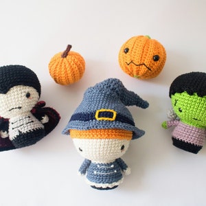 Dracula, Frankenstein, Witch, Pumpkin Plush Toy, Halloween Crochet Toy ...
