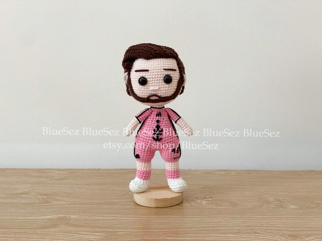 Lionel Messi Doll, Messi Miami Jersey Crochet Doll, Amigurumi Doll, the ...