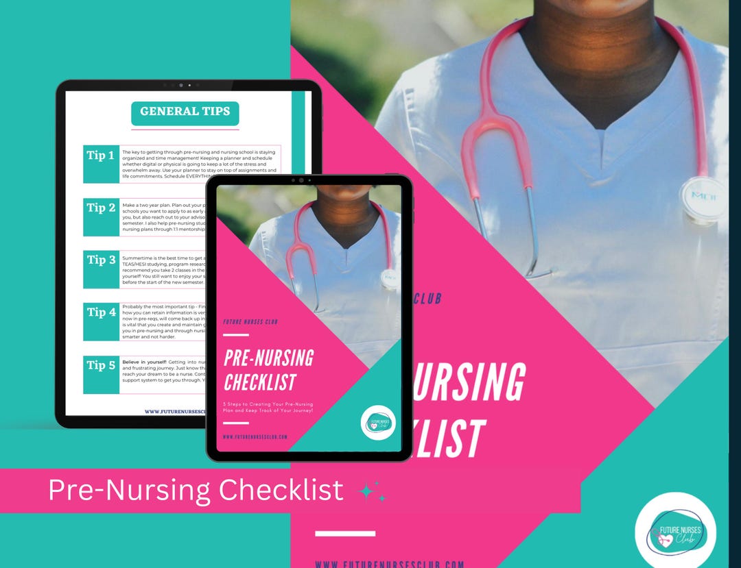 Prenursing Checklist & Guide: Nursing School Success Planner, Get Into ...