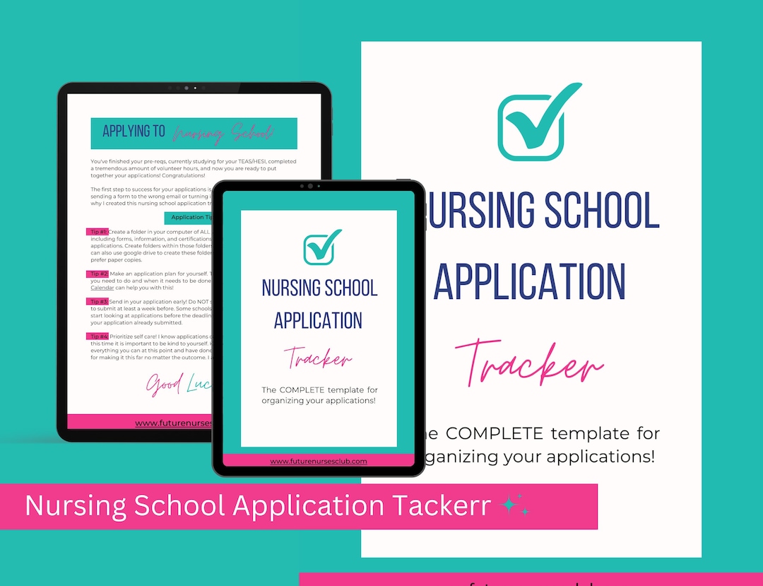 Nursing School Application Tracker | Student Nurse Planner Template ...