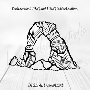 SVG PNG File Delicate Arch, Utah's Famous Landmark; Digital Download ...