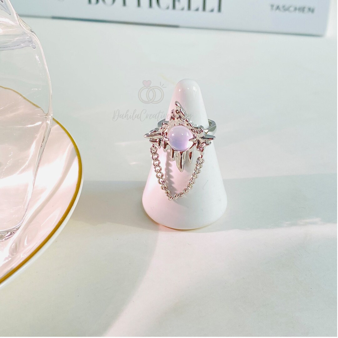 Textured Moonstone Ring, Irregular Ring, Dainty Opal Ring, Gemstone ...