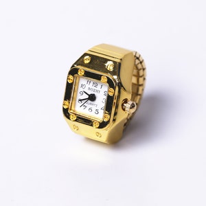 Gold Watch Ringvintage Watch Ring Square Watch Ring Retro - Etsy Sweden