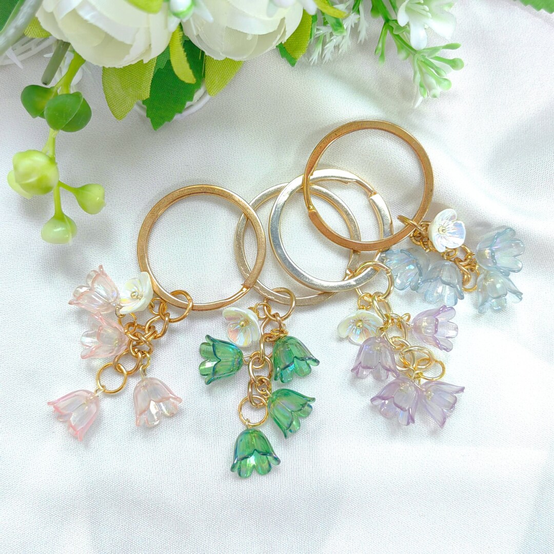 Lily of the Valley Keychain, Cute Flower Keychain, Handmade Keychain ...