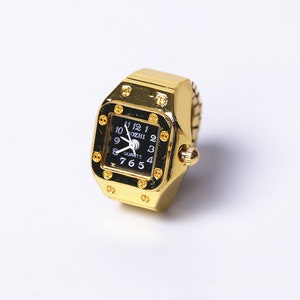 Gold Watch Ringvintage Watch Ring Square Watch Ring Retro - Etsy Sweden