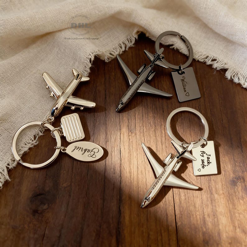Custom Engraved Fly Safe Keychain,personalized Airplane Keychain,3d ...