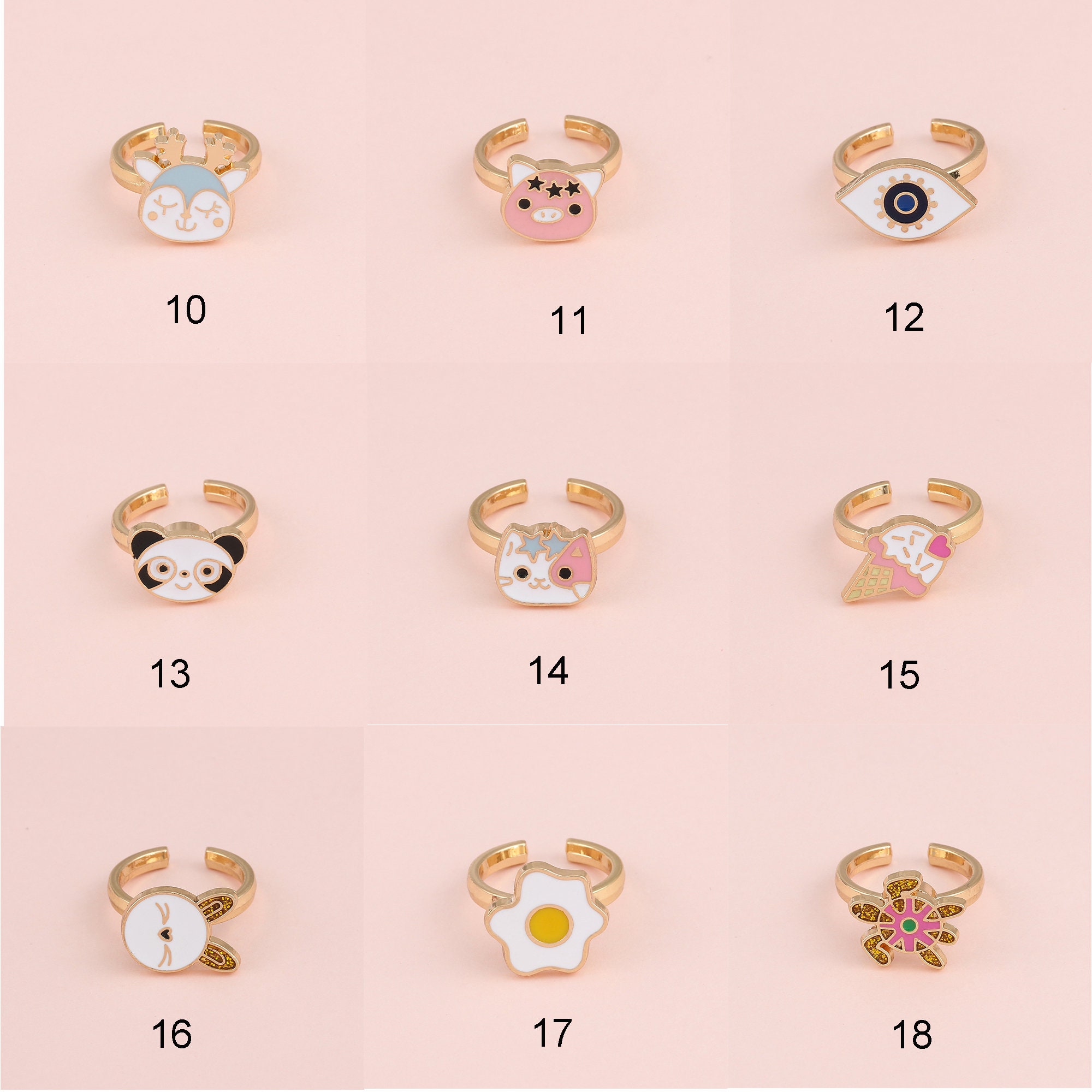 Cartoon Spinner Ring Enamel Character Rings Funny Anxiety - Etsy Australia