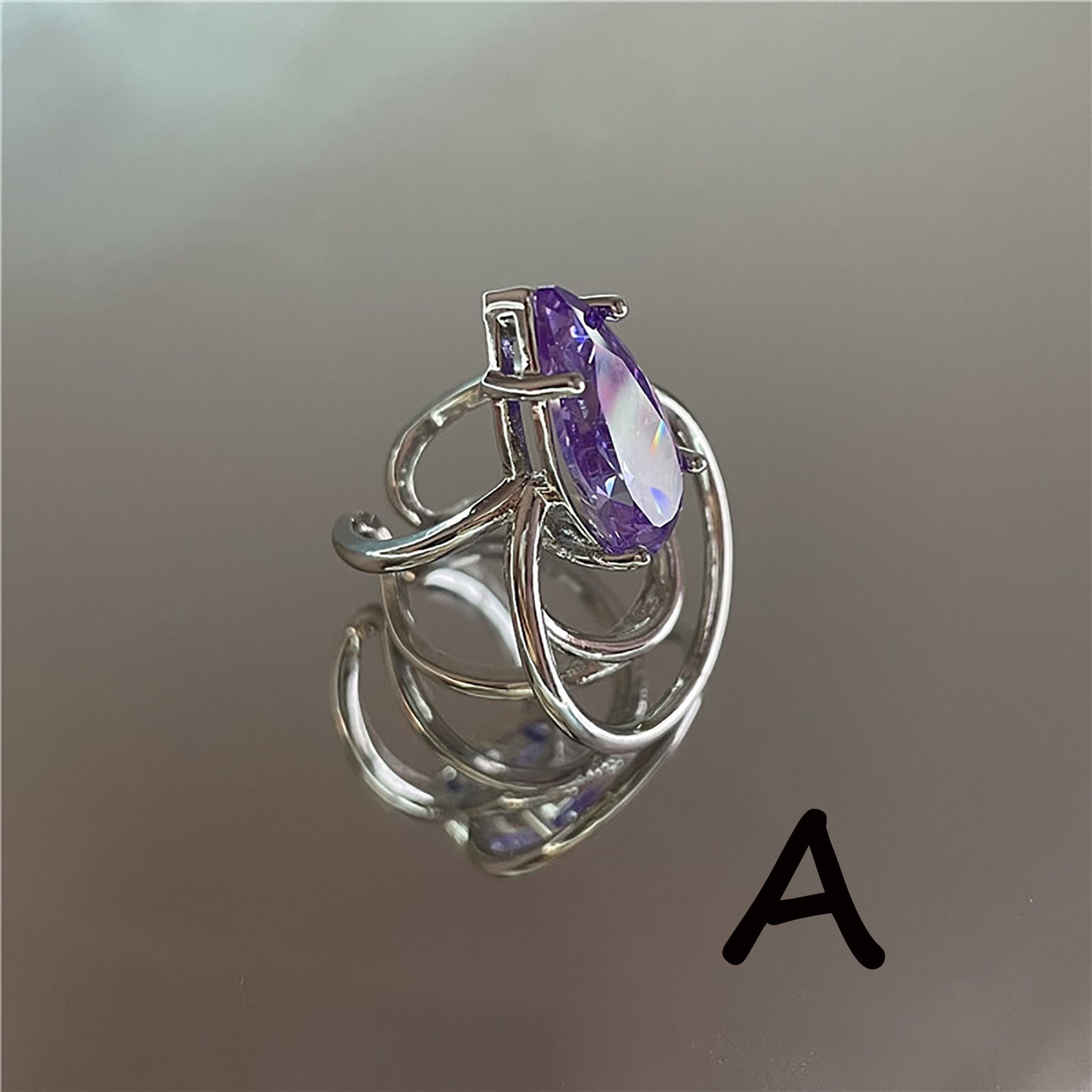 Gemstone Finger Ring Adjustable Rings Fingertip Ring Finger - Etsy