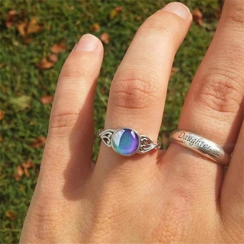Round Emotion Feeling Changeable Ring Mood Color Changing - Etsy