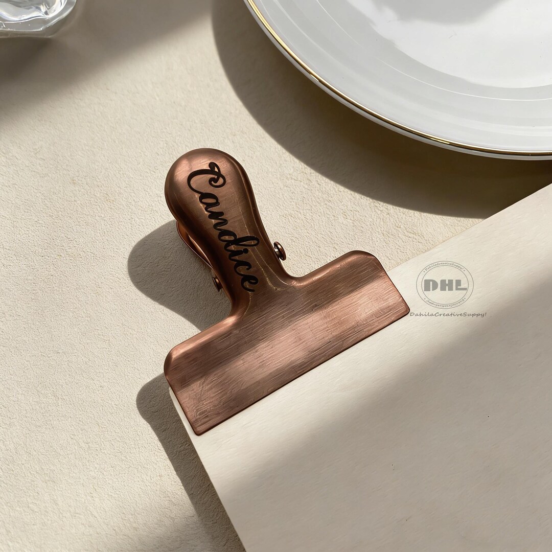 Personalized Rose Gold Binder Clip,custom Stainless Steel Paper Clips ...