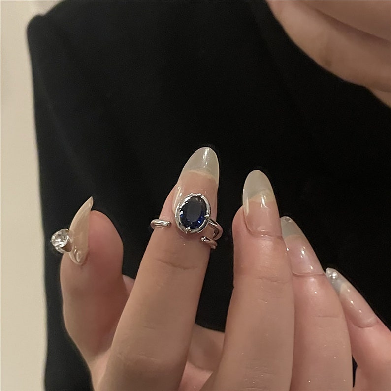 Gemstone Finger Ring Adjustable Rings Fingertip Ring Finger - Etsy