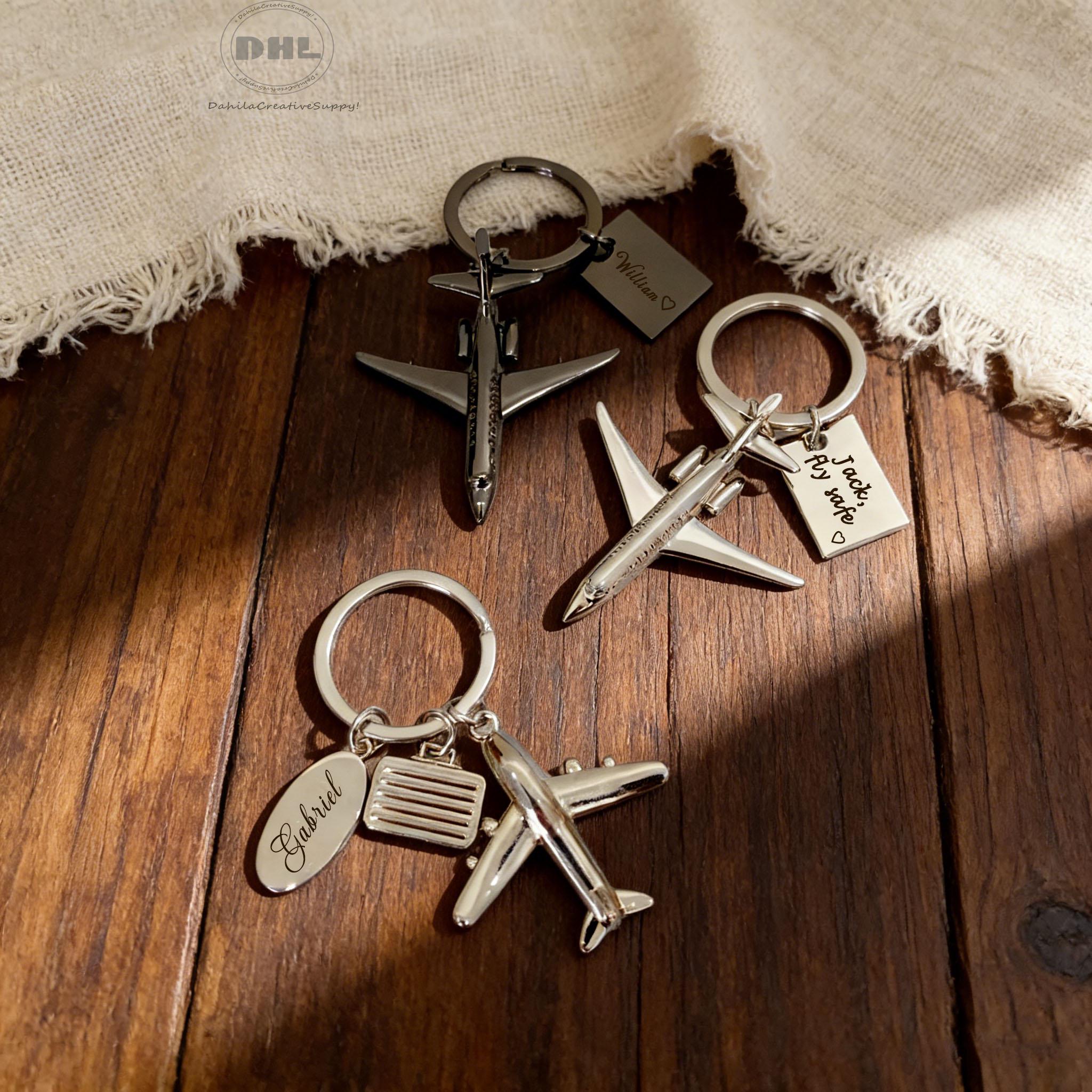 Custom Engraved Fly Safe Keychain,personalized Airplane Keychain,3d ...