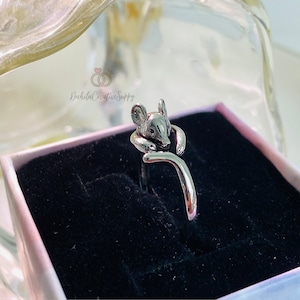 Mouse Ring, Adjustable Ring, Animal Jewelry, Animal Ring, Cute Mouse ...