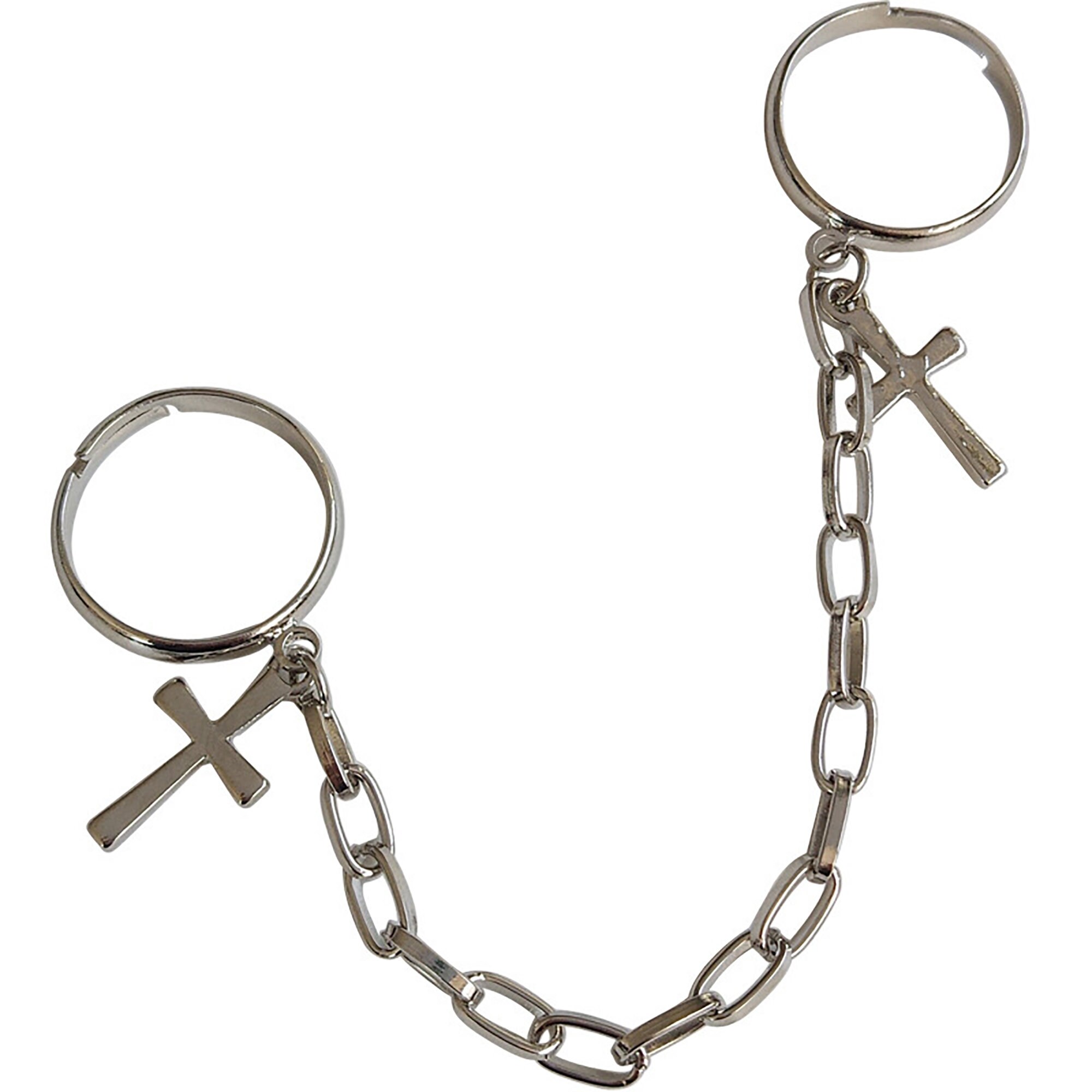 Cross Ring With Chain Hip-hop Finger Ring Adjustable Knuckle | Etsy