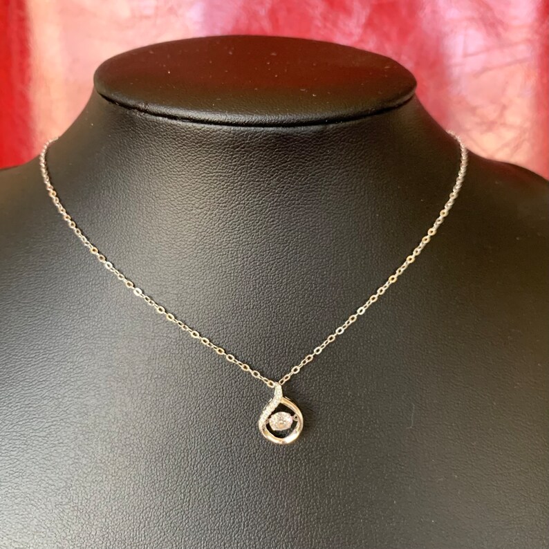 Water Drop Dancing Crystal Necklace for Women 925 Sterling - Etsy