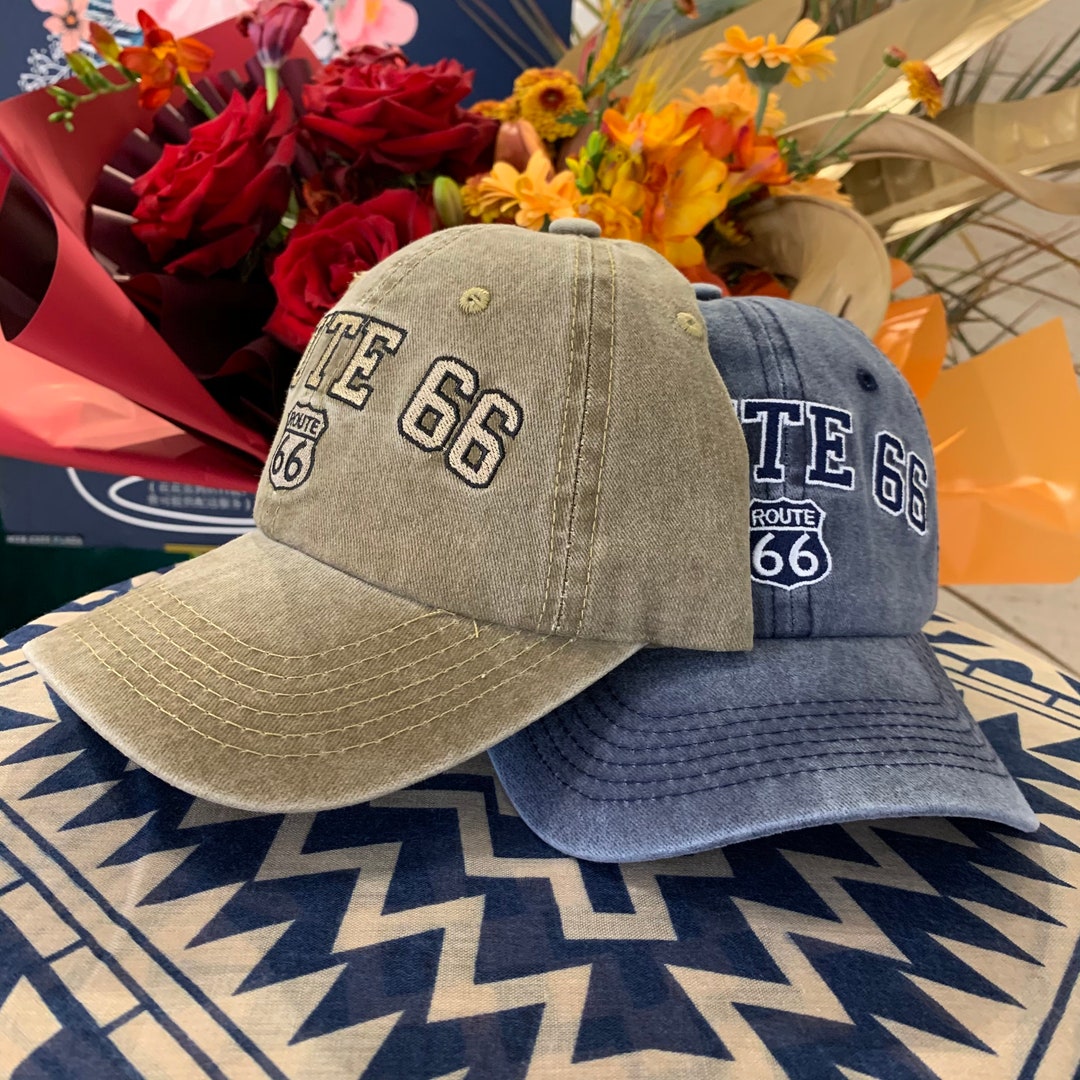 Route 66 Embroidery Casual Fashion Adjustable Unisex Baseball Caps Hats ...