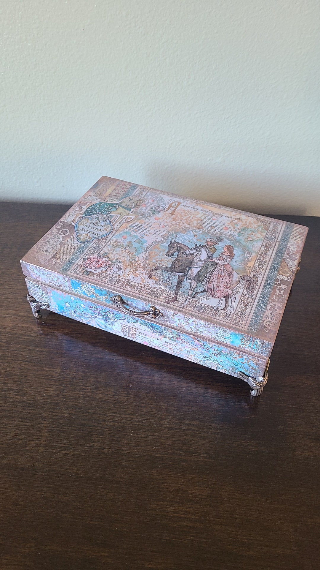 Sleeping Beauty Decorated Cigar Box, Keepsake, Altered Memory Box ...