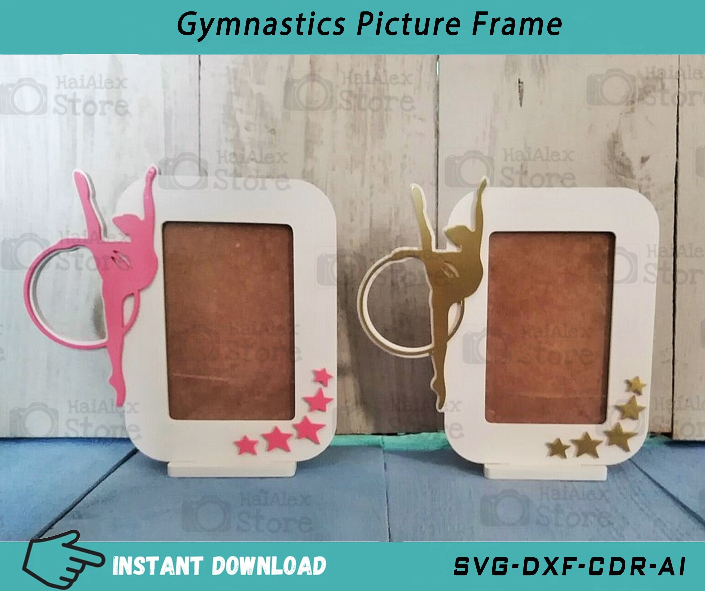Wooden Gymnastics Photo Frame Svg File for Laser Gymnastics - Etsy