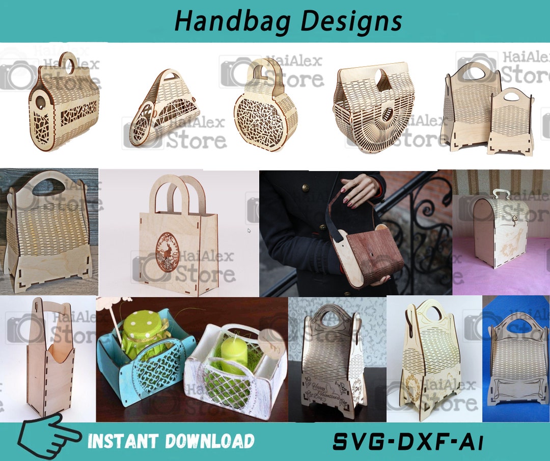 Wooden Handbag Svg File for Laser Cut, Women Handbag Svg for Glowforge ...