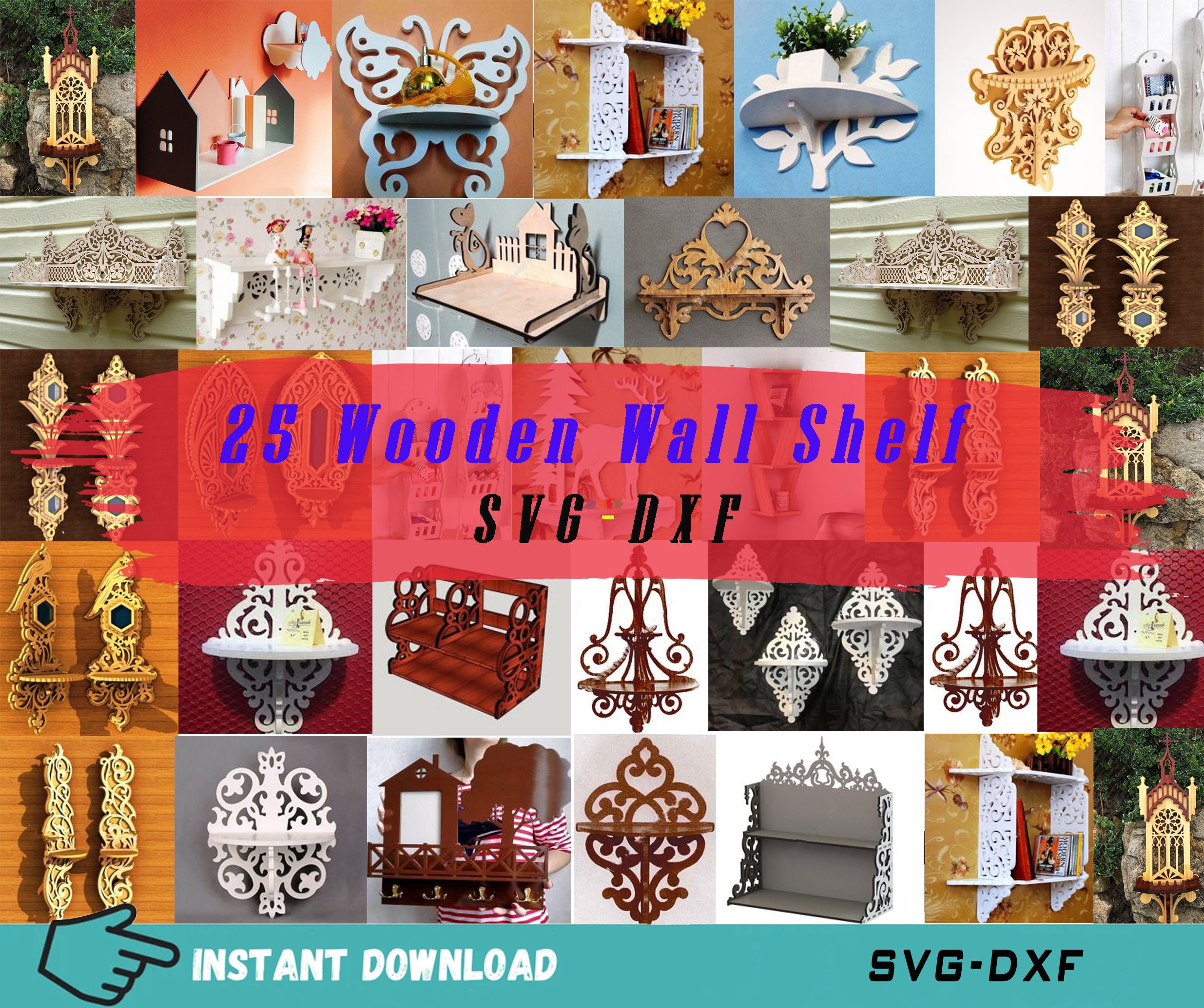 25 Wooden Wall Shelf Svg Files for Laser Cut Wall Shelf - Etsy UK