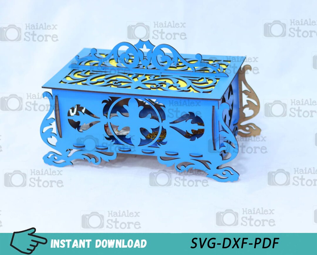 Wooden Jewellery Box MDF 3mm Laser Cut File, Jewellery Box Template ...