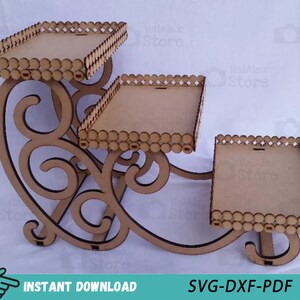 Wooden Cupcake Dessert Stand Laser Cut File, Cake Stand Template ...