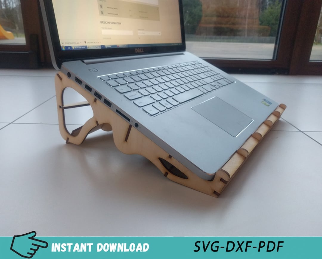 10mm Wooden Laptop Stand Digital File for Laser and CNC Cut, Laptop ...