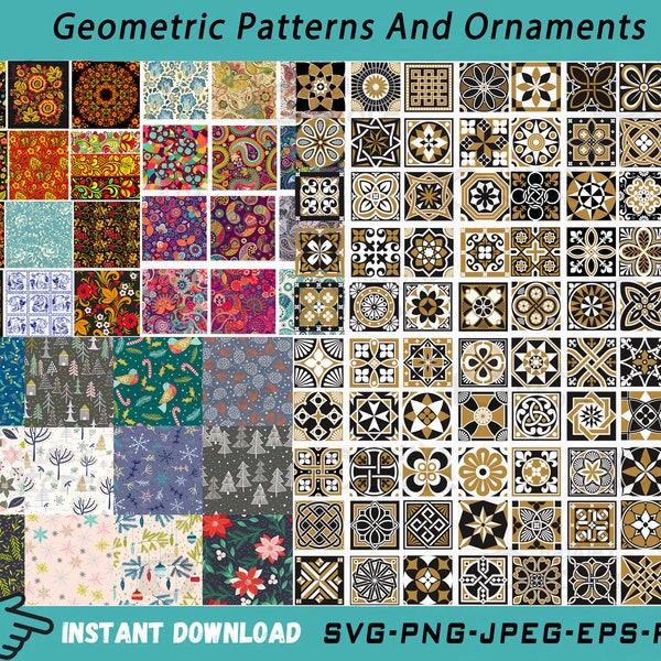 Square Geometric Patterns Svg - Etsy
