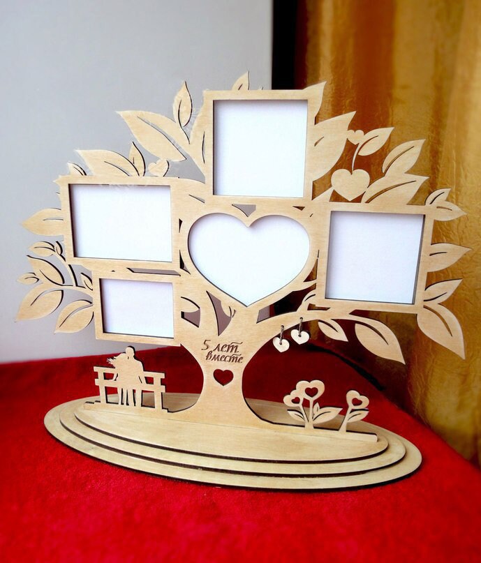 Family Tree 5 Photo Frames Svg Dxf Cdr Laser Cut Cnc File - Etsy UK