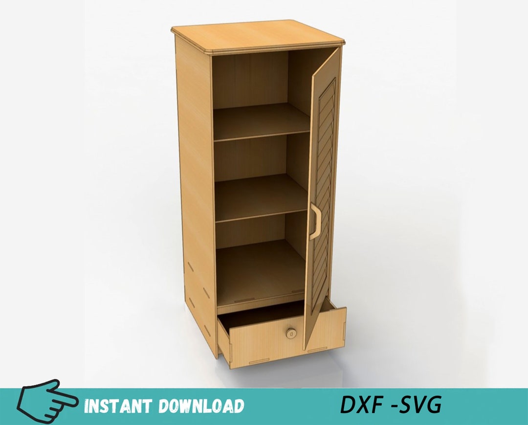 Wooden Cupboard Storage Cabinet Laser Cut Files, Cupboard Template ...