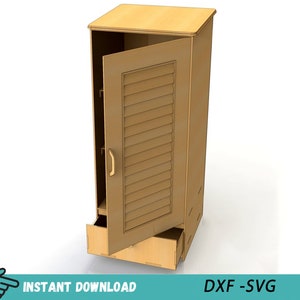 Wooden Cupboard Storage Cabinet Laser Cut Files, Cupboard Template ...