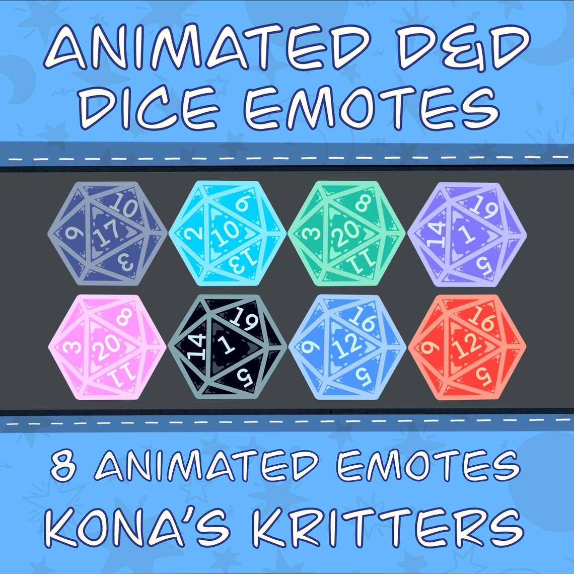 Set of 8 Animated D&D Dice Emotes for Discord, Twitch, and More - Etsy