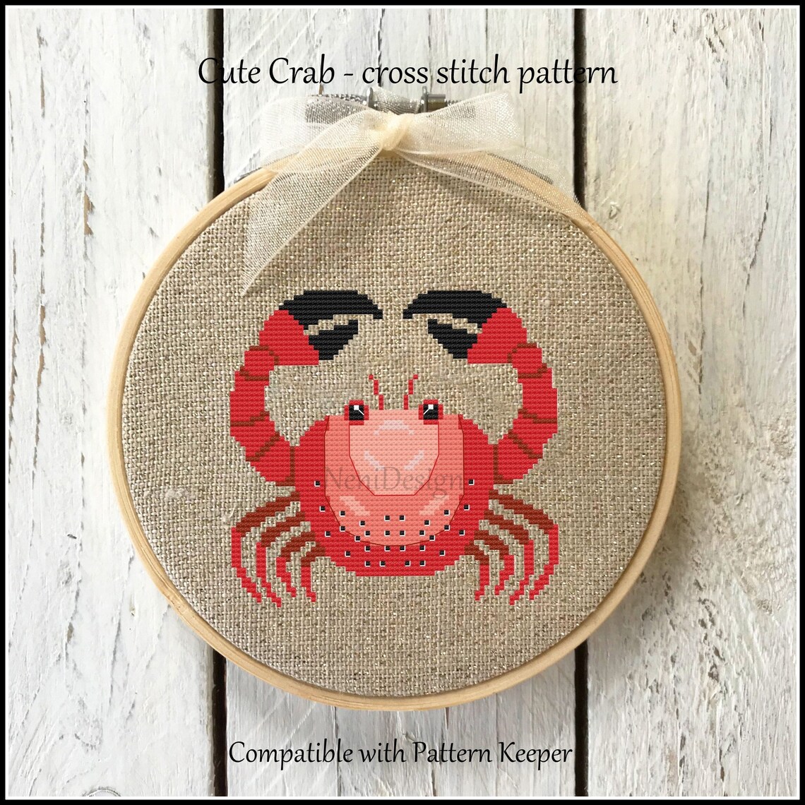 Crab Cross Stitch Pattern, Modern Sea Animal (PDF Pattern) - Etsy