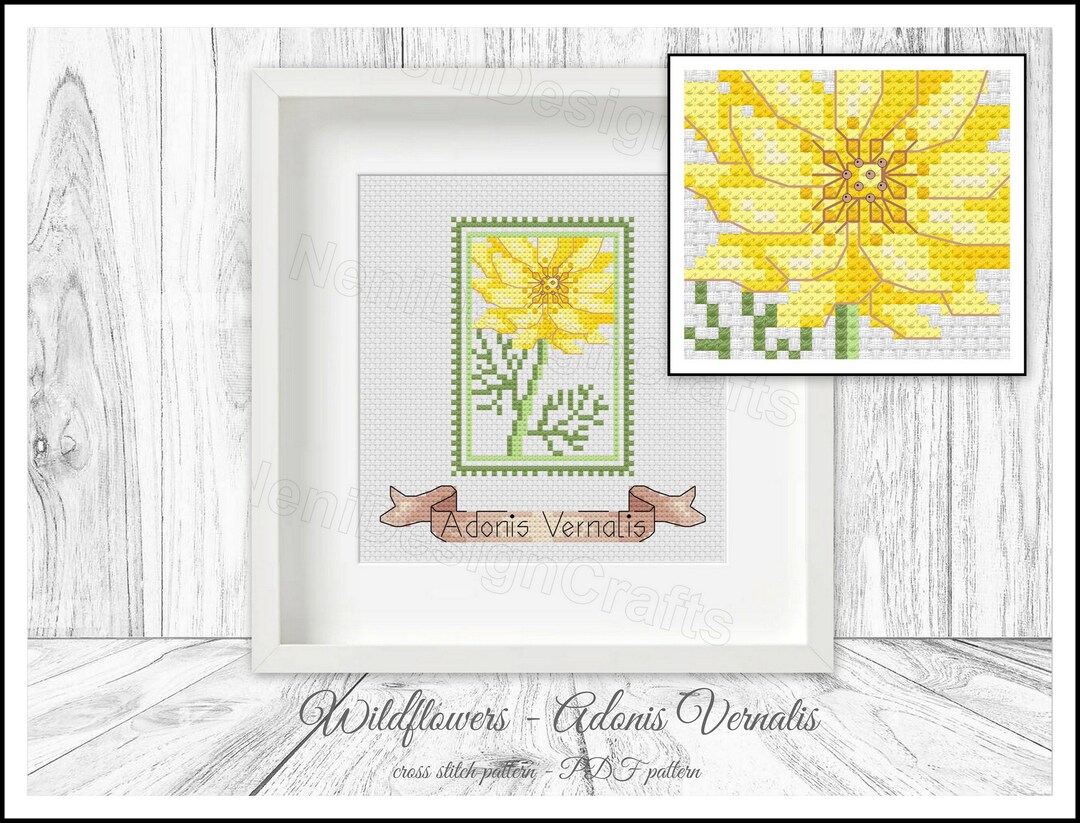 Wildflowers Adonis Vernalis Cross Stitch Pattern Wildflower Cross ...